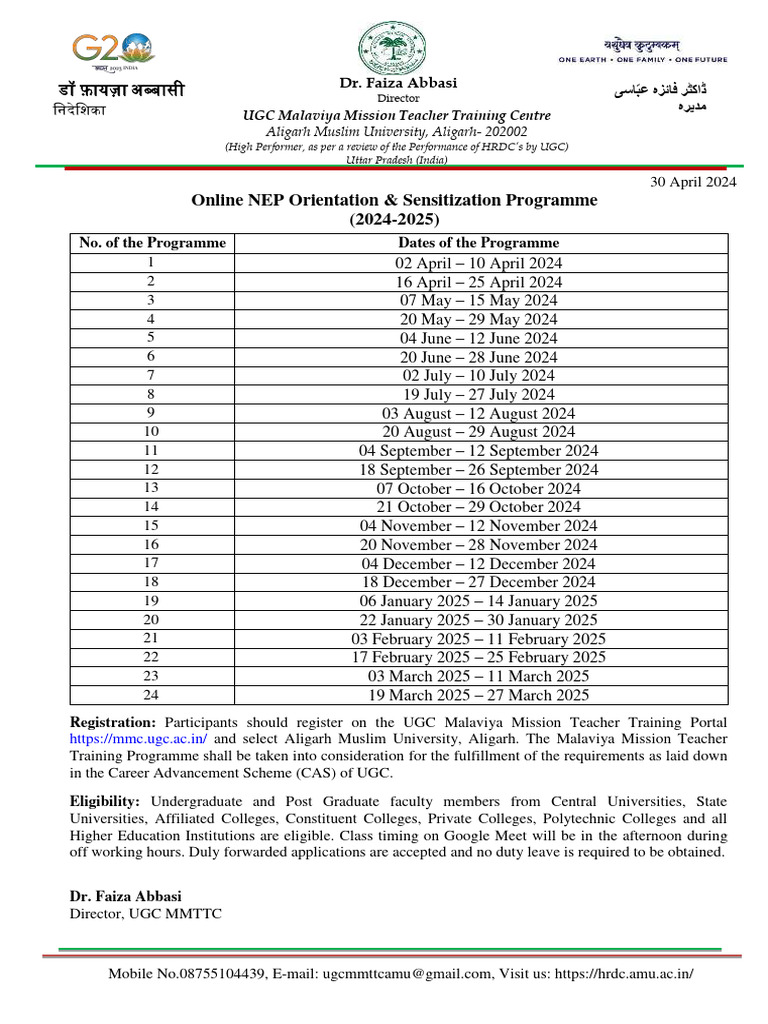 2024 2025 MMTTP Schedule | PDF | Academia | Higher Education