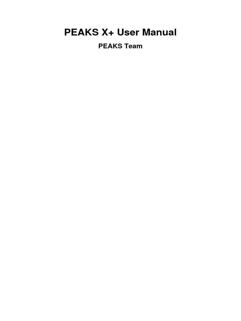 PEAKS 105 User Manual | PDF | Liquid Chromatography–Mass Spectrometry | Computing