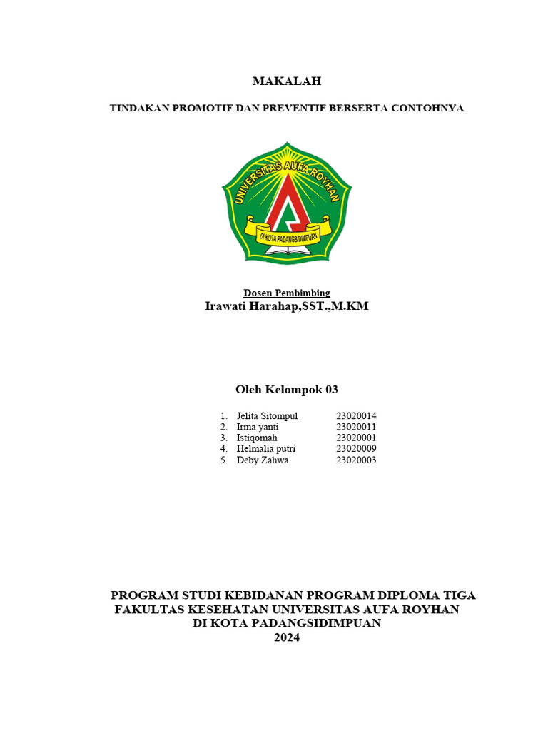 Tindakan Promotif dan Preventif Kesehatan | PDF | Pengembangan Diri ...