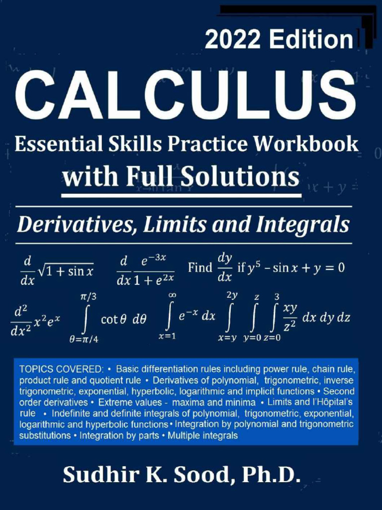 Calculus - Essential Skills Practice Workbook With Full - Sudhir Sood ...