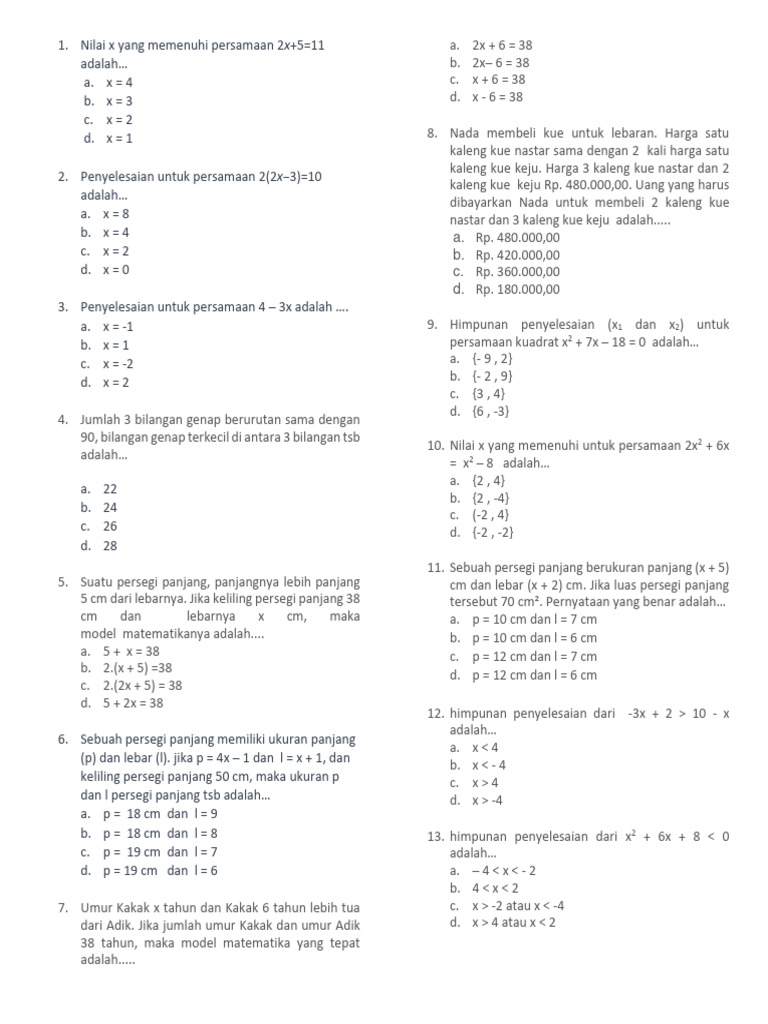 LAtihan MTK MPI | PDF