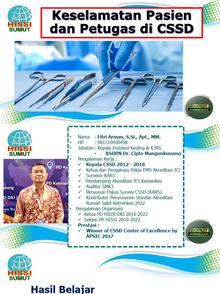 Hissi Sumut - Keselamatan Pasien Dan Petugas Di CSSD | PDF