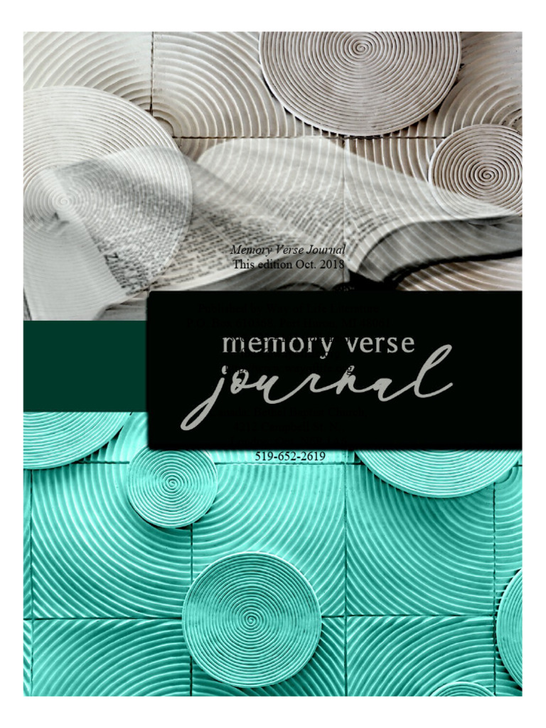 Memory Verse Journal | PDF | Book Of Proverbs | Chapters And Verses Of ...