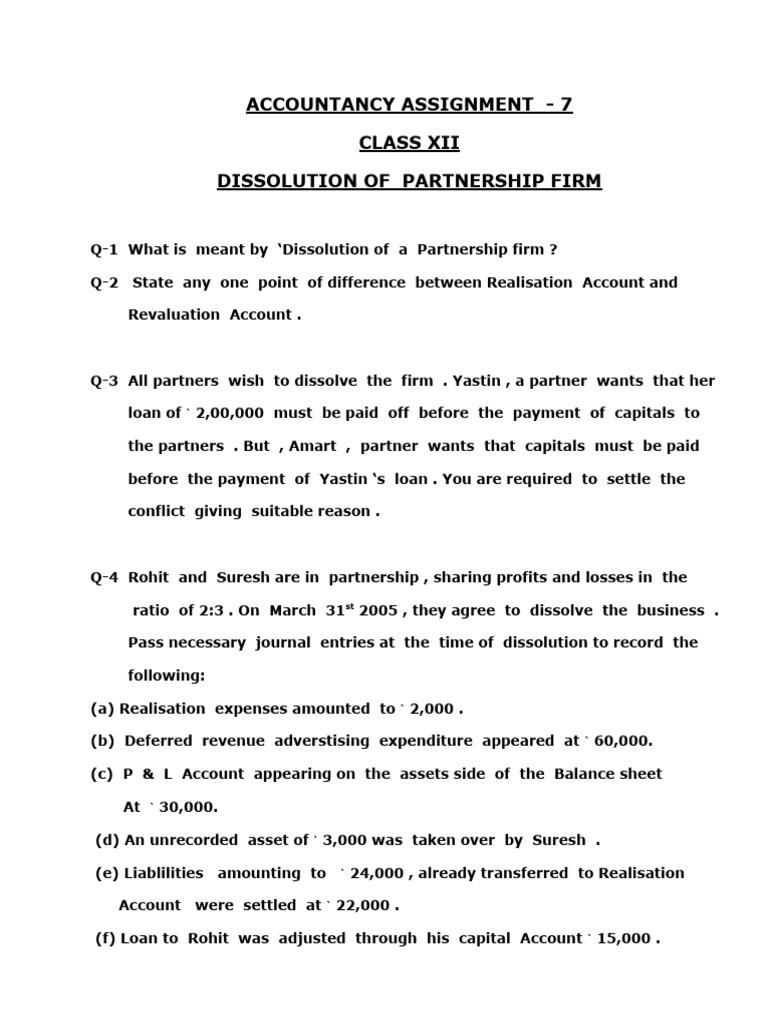 Assignment-6 Dissolution | PDF | Expense | Balance Sheet