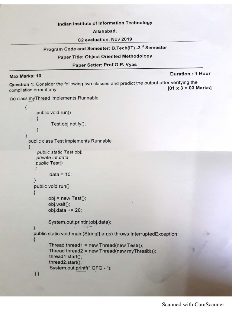 3rd Sem C2 Ques Paper. | PDF