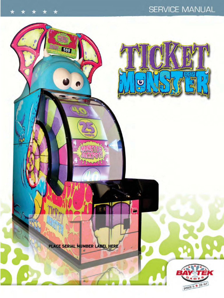 Ticket Monster Game Service Manual Baytek Games | PDF | Nut (Hardware ...