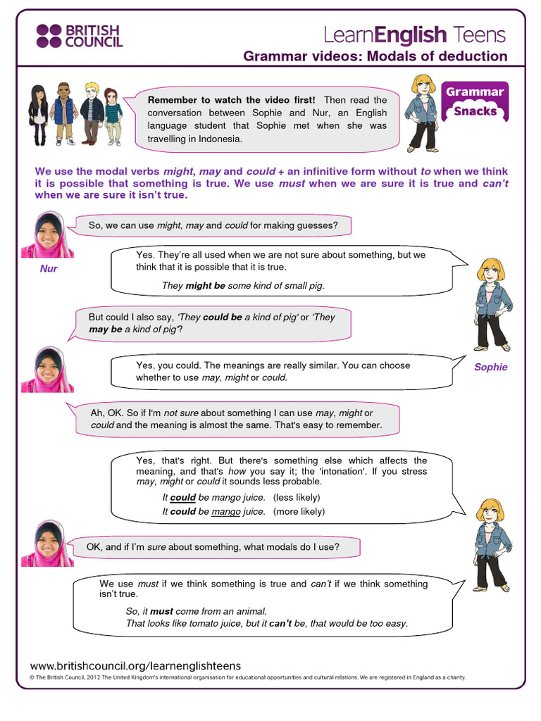 Gs Modals of Deduction | PDF | Verb | Languages