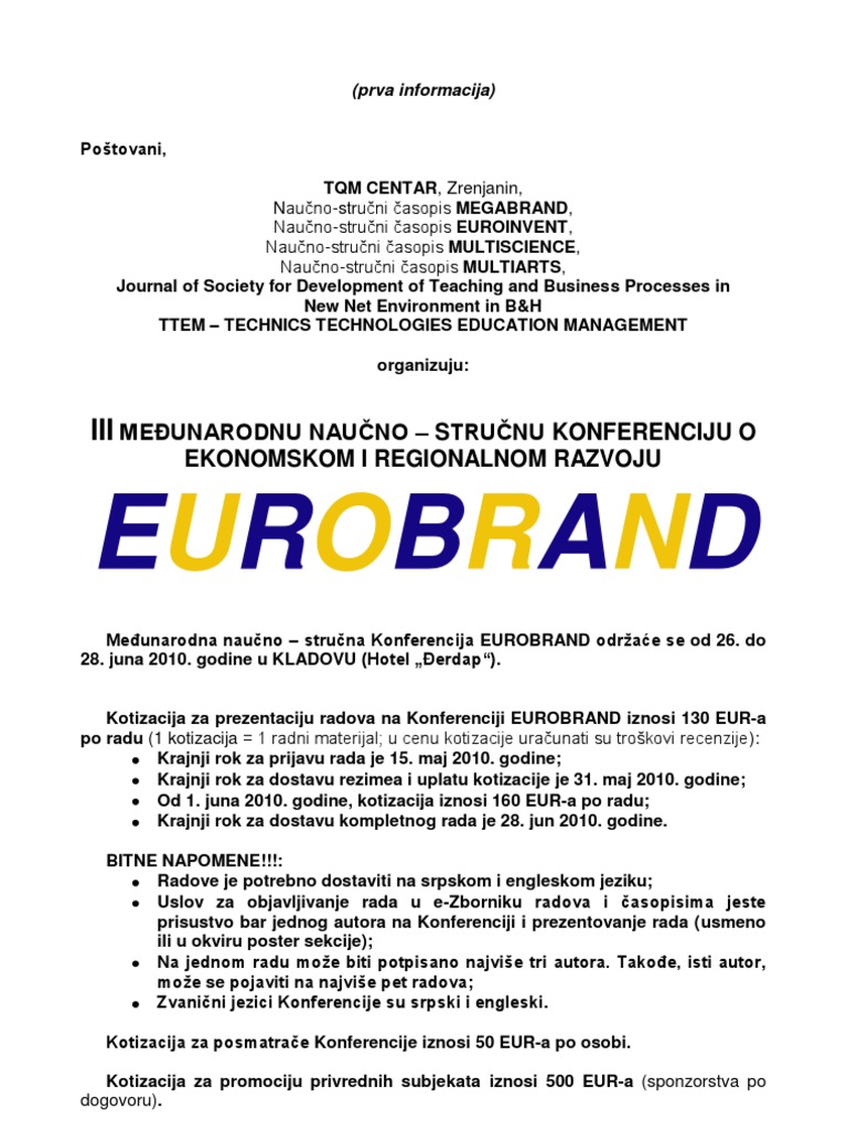 EUROBRAND - Prva Informacija | PDF