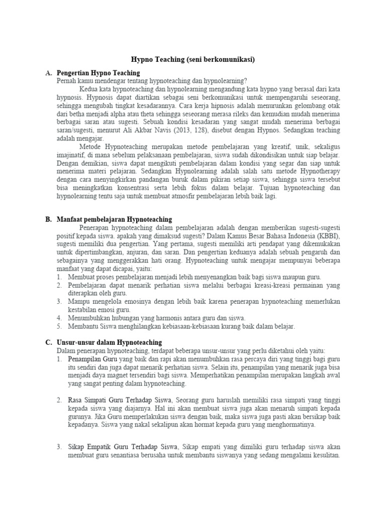Hypno Teaching | PDF | Karier & Perkembangan | Sains & Matematika