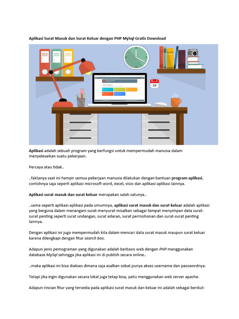 Aplikasi Surat Masuk Dan Surat Keluar Dengan Php Mysql Gratis Download