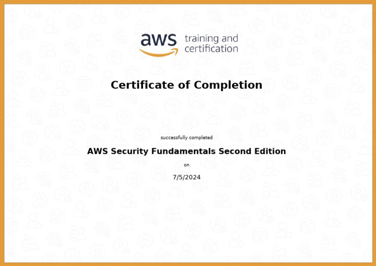 AWS Security Fundamentals Completion | PDF