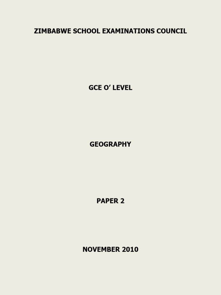 Geography Exam: O' Level 2010 | PDF | Agriculture | Volcano