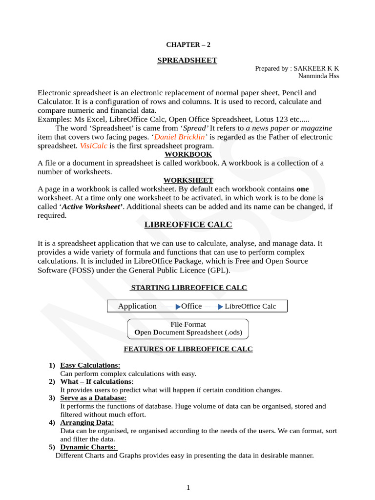 CH 2 Spreadsheet | PDF | Spreadsheet | Worksheet