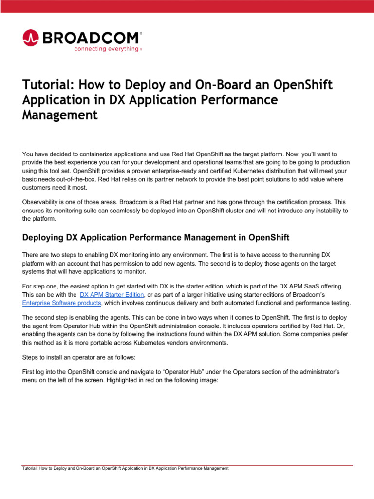 APM Tutorial1 DeployOpenShift | PDF | Software Engineering | Computer Architecture