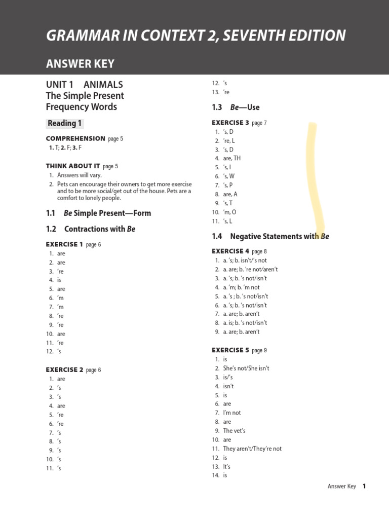 Level 2 Answer Key | PDF