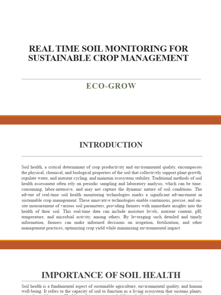 Soil Health Monitoring | PDF | Soil | Sustainable Agriculture