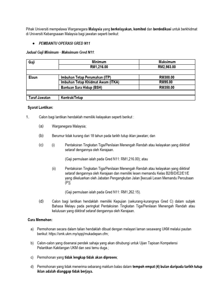 Un20245 - Pembantu Operasi N11 | PDF