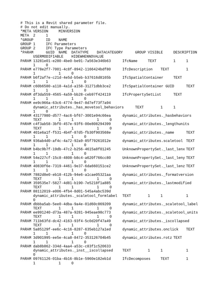 EXP 01 IFC - Ifc.sharedparameters | PDF | Computing | Software