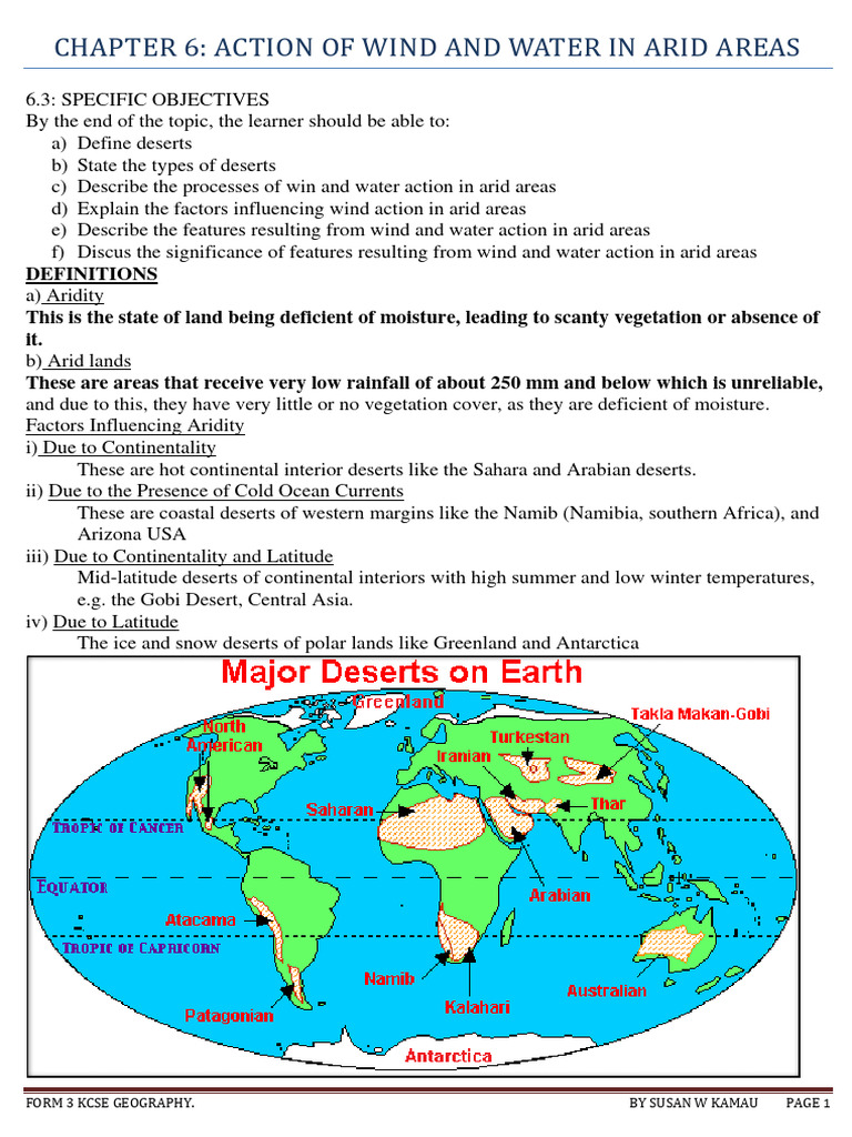 Chapter 6 Action of Wind and Water in Arid Areas Perfect | PDF | Dune | Desert