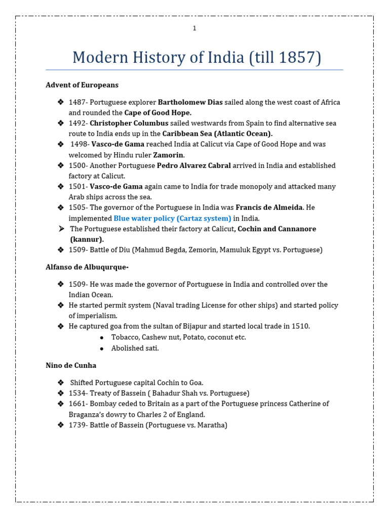Modern History of India | PDF | Mughal Empire | British Raj