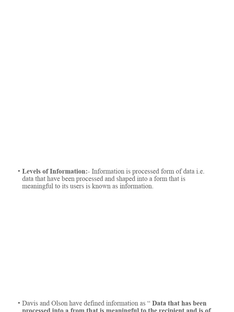 levels of information system | PDF | Information | Planning