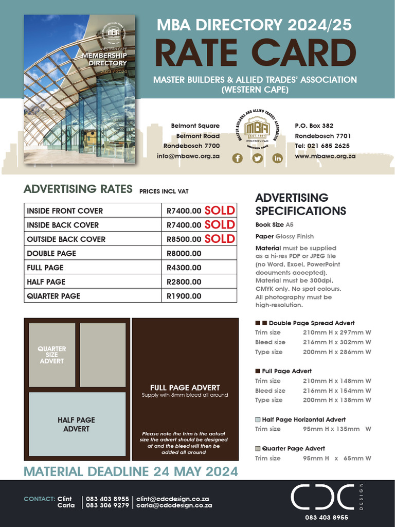 MBA Rate Card 2024_2025 | PDF | Communication Design