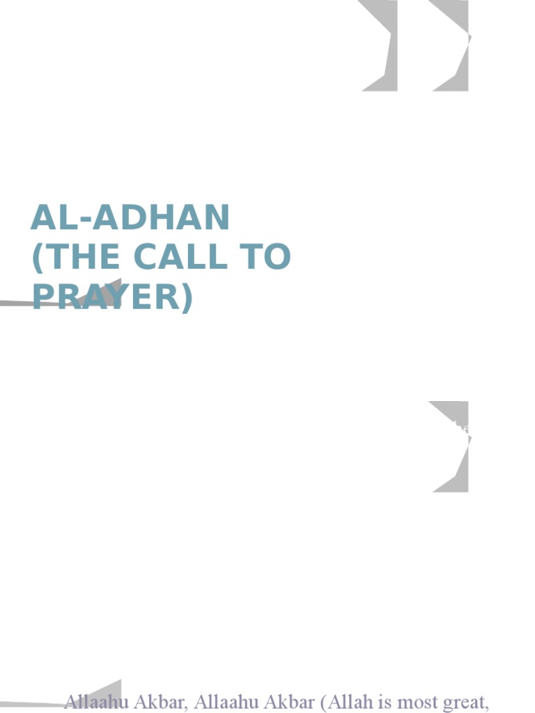Understanding the Adhan: Call to Prayer | PDF | Foreign Language ...