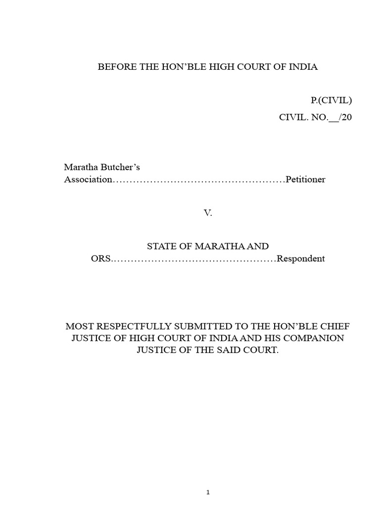 Moot Memo For Petitioner | PDF | Constitution | Supreme Court Of India