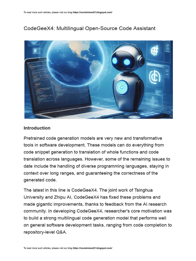 Codegeex4 Multilingual Open Source Code Assistant Pdf Software