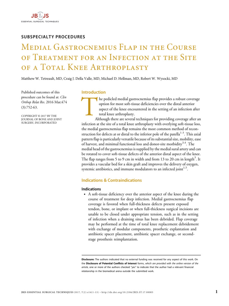 Medial Gastroc Nemius Flap | PDF | Knee | Anatomical Terms Of Location