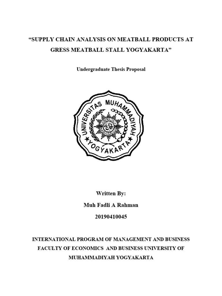 Proposal About Supply Chain Practice To Supply Chain Performance in ...