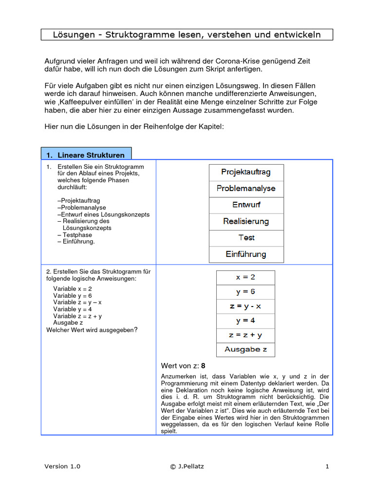 Struktogramme Loesungen | PDF
