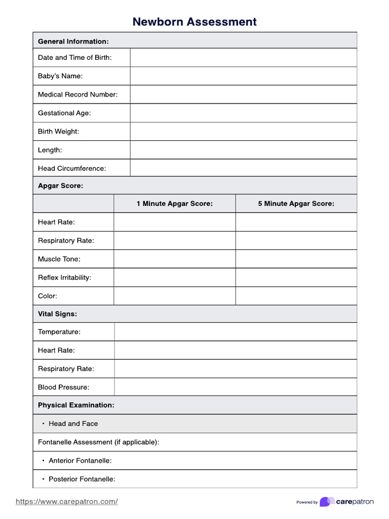 Newborn Assessment Sample | PDF