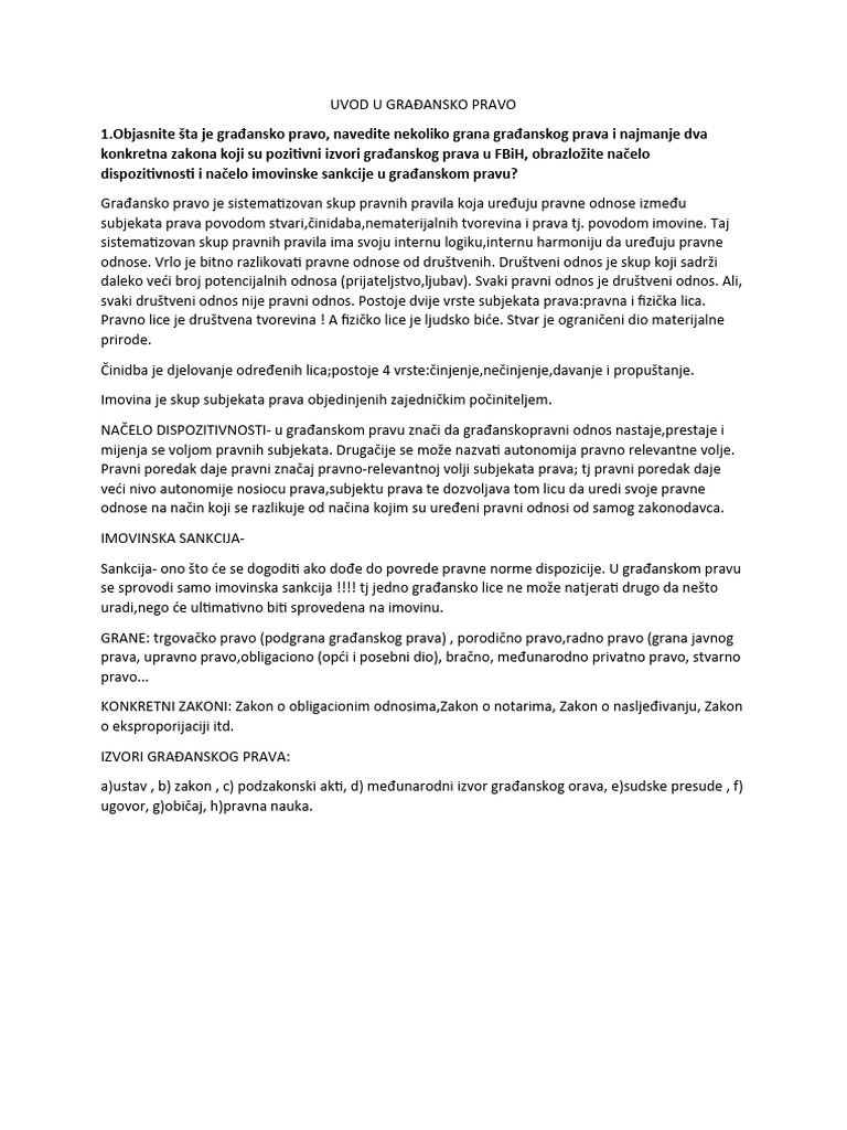 UVOD U GRAĐANSKO PRAVO Ajla | PDF