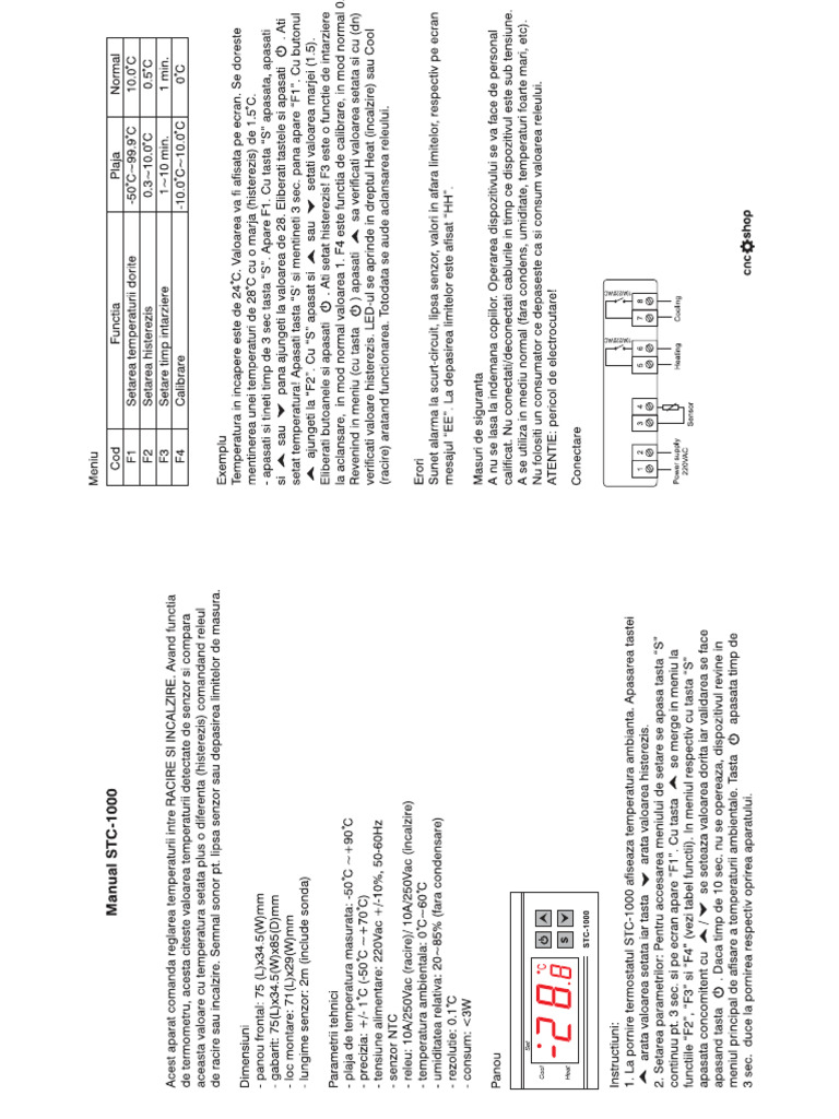 MANUAL Termostat STC-1000 | PDF