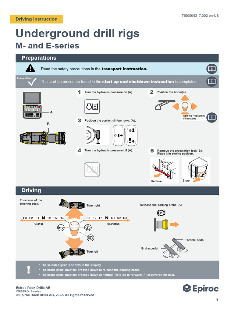 TIS0004317.002 en-US Driving Underground Drill Rigs Diesel Mk11 | PDF | Brake | Automotive ...
