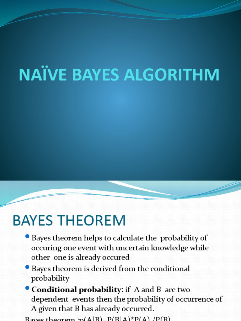 Naïve Bayes Algorithm Explained Pdf Regression Analysis Applied Mathematics