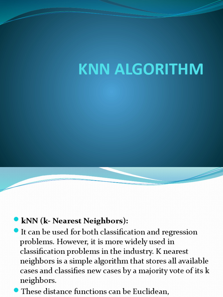 On KNN Algorithm | PDF | Statistical Data Types | Multivariate Statistics