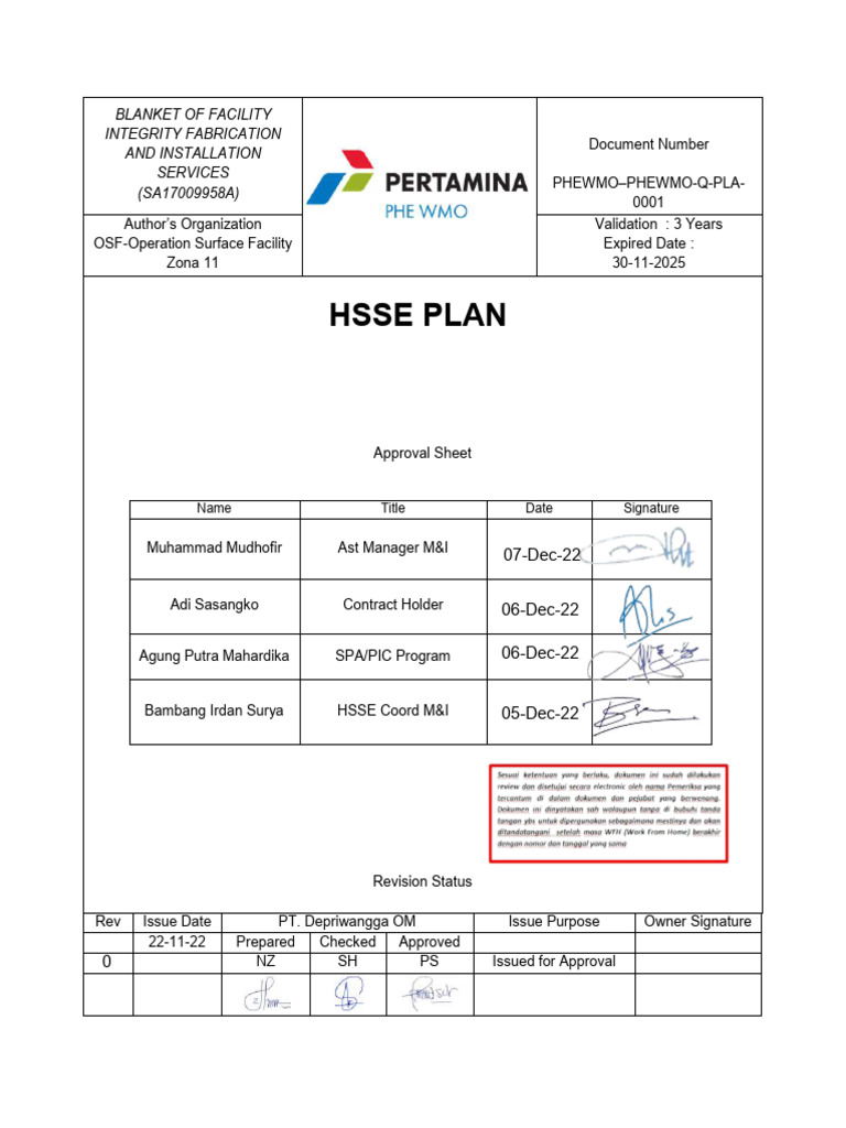 Hse Plan Phe Wmo | PDF