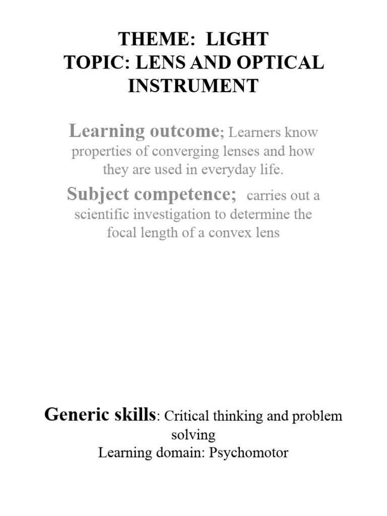 Workshop Physics Presentation Pdf Glasses Learning