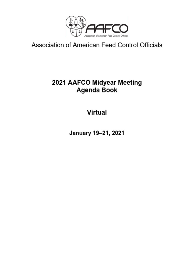 AAFCO 2021 Virtual Midyear Meeting Agenda | PDF | Silicon Dioxide