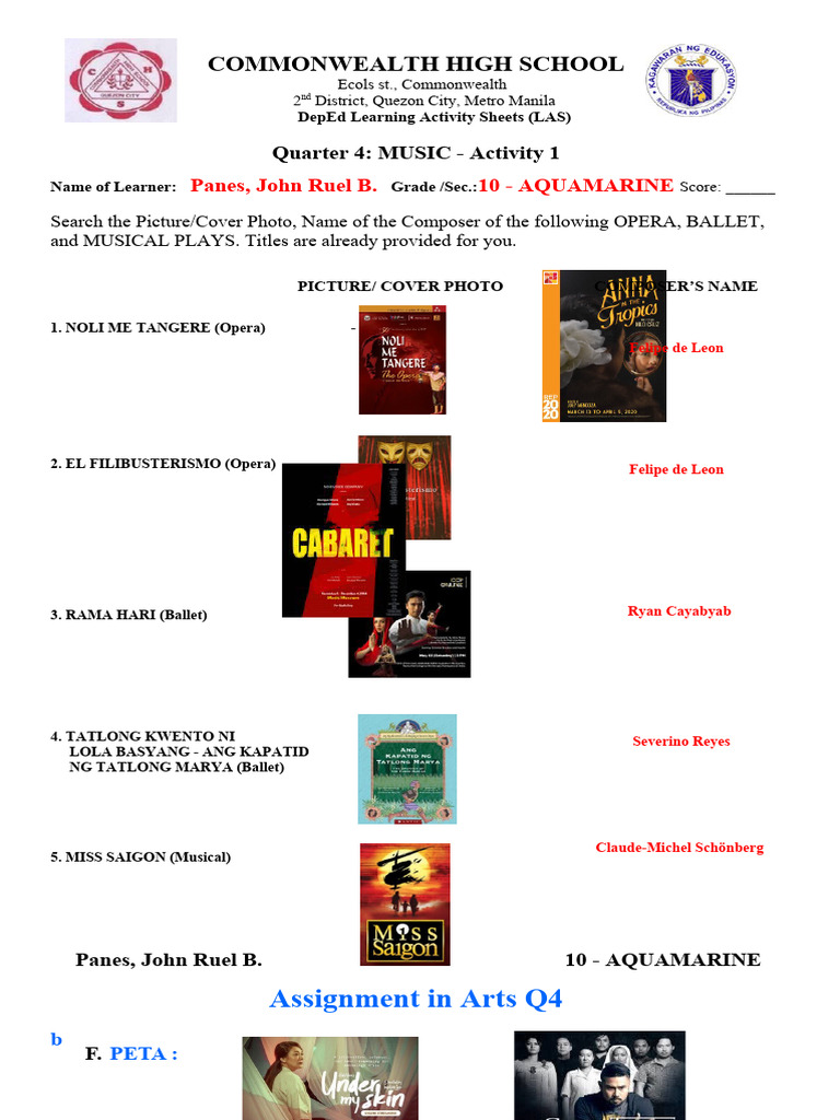 Q4 Music ACTIVITY1 | PDF