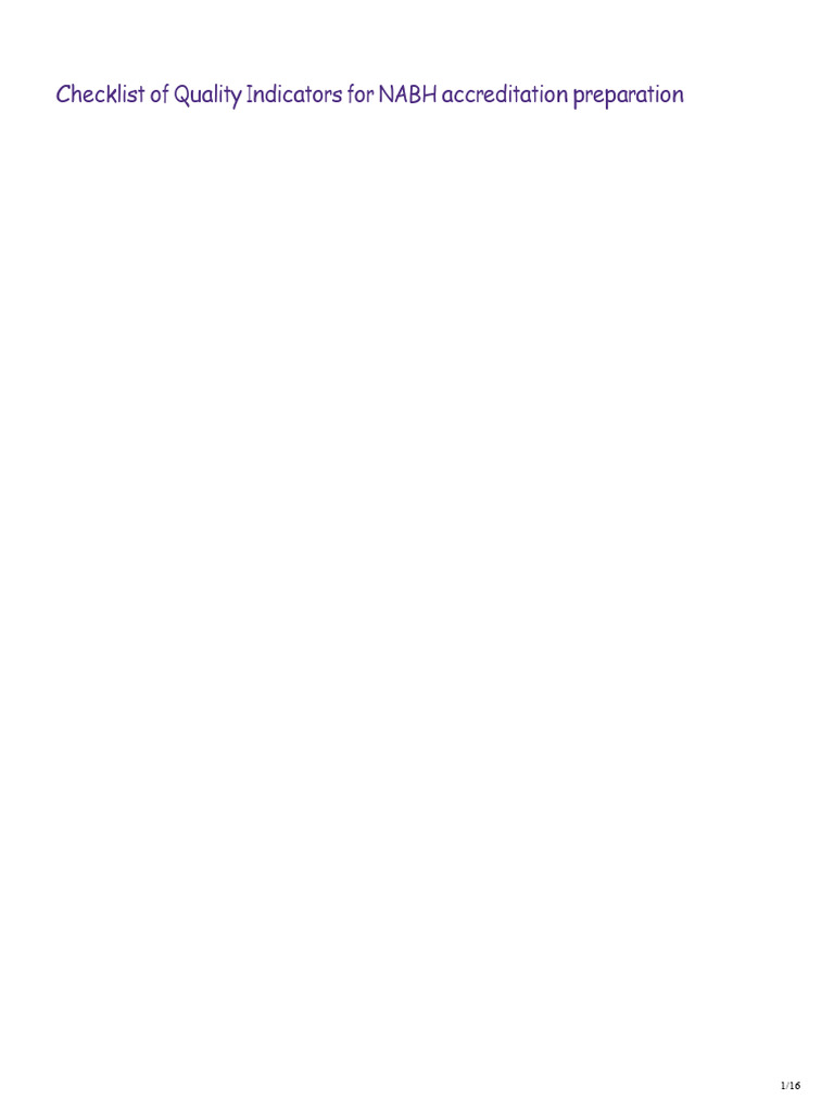 NABH Checklist - Rely Healthcare Technologies | PDF | Medical Imaging | Intensive Care Unit