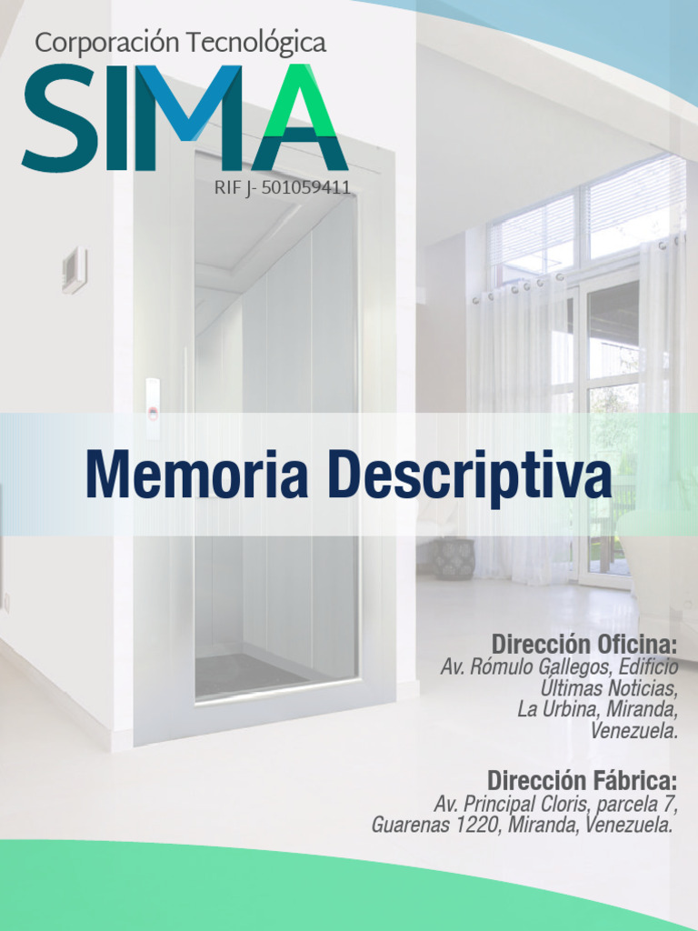 Memoria_Descriptiva_SIMA | PDF | Ascensor | Bienes manufacturados