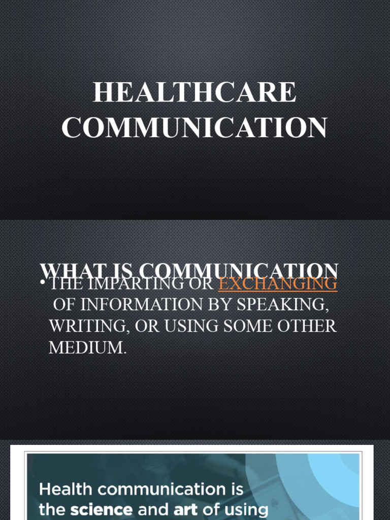 Effective Communication in Healthcare | PDF | Communication | Patient