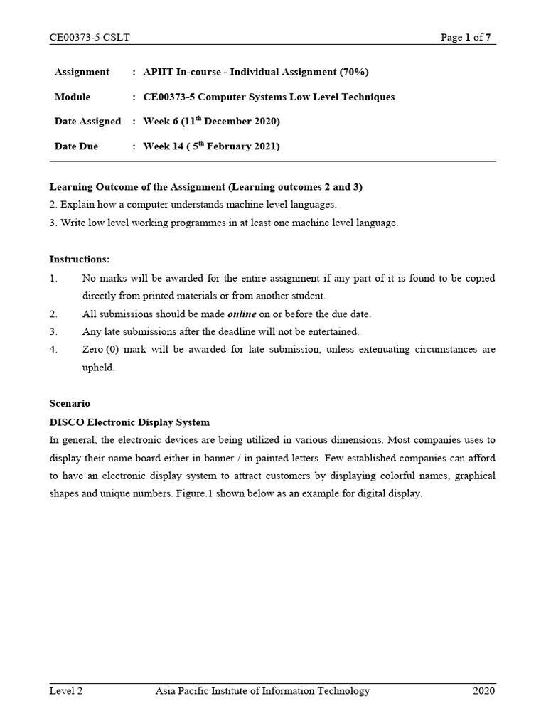Assembly Language Programming Assignment | PDF | Computer Programming | Information