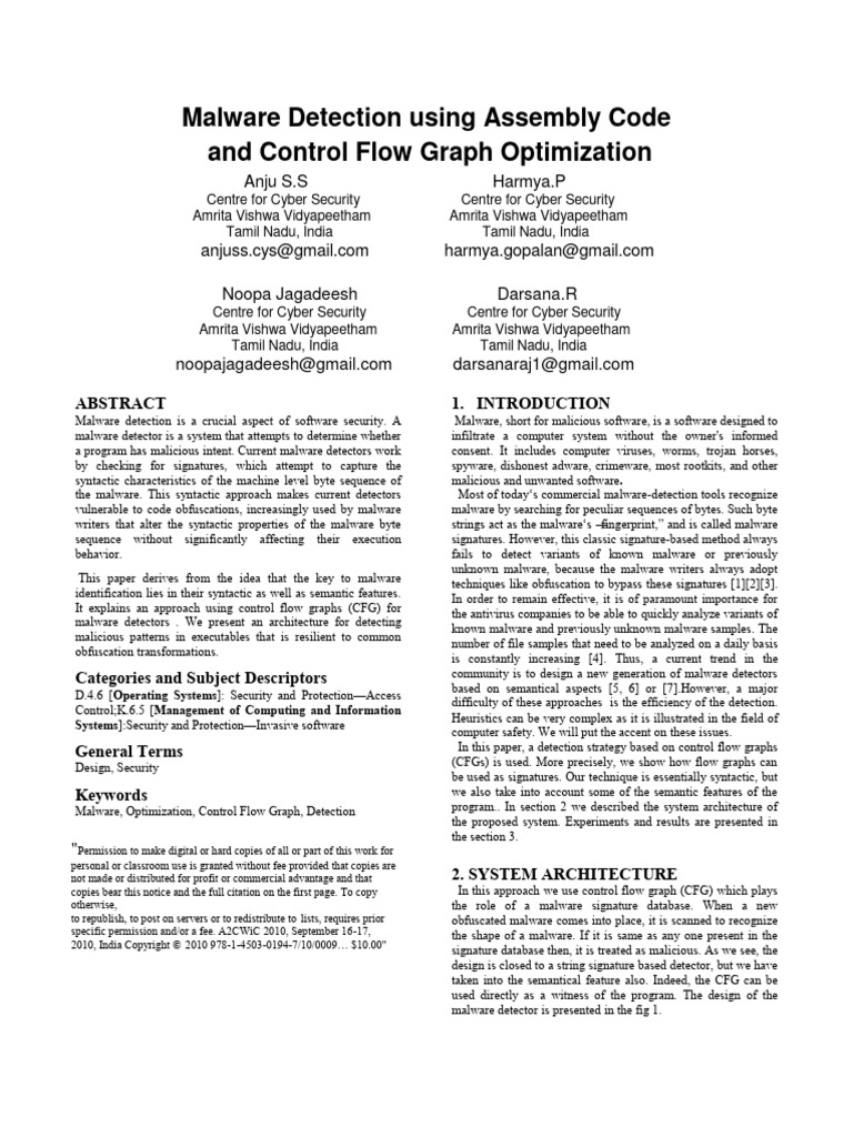 Anju 2010 | PDF | Malware | Assembly Language