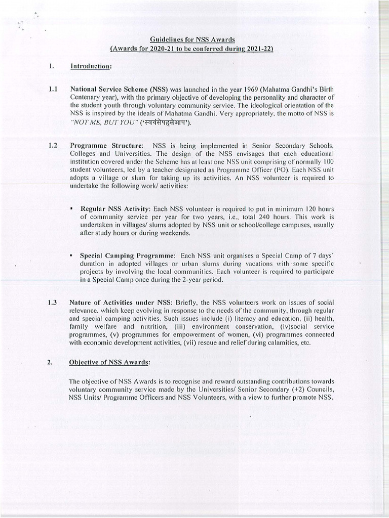 Guidelines YAS 22 06 2021 | PDF | Government Of India | Youth Organizations