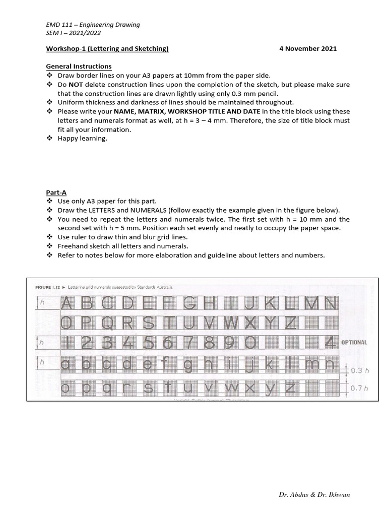 Workshop-1 Lettering-Sketching | PDF | Geometry