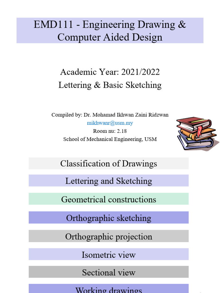 EMD111 - Eng Drawing Comp Aided Design (1. Lettering Basic Sketching ...